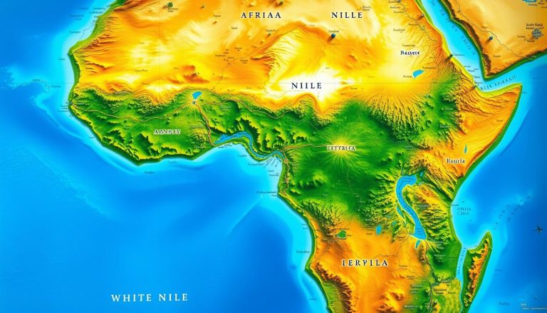 Map of the Nile River: Main Branches, White Nile, and Blue Nile ...