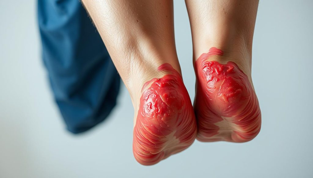 Identifying Cement Burns on Lower Legs: Visual Guide & Symptoms