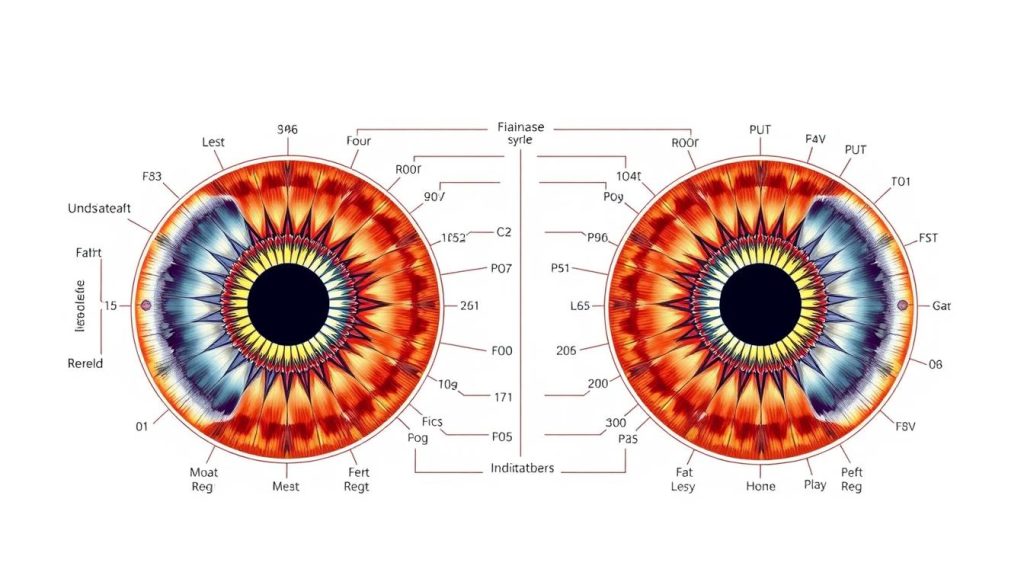 Iridology Chart: Right and Left Iris Health Indicators - Advanced Insights