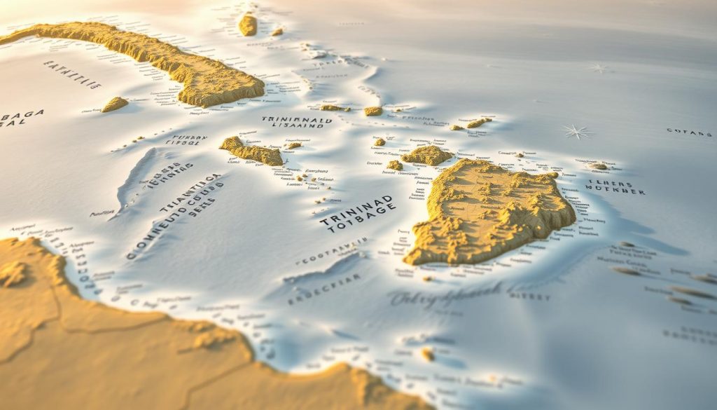 Map of the Caribbean: Showing Location of Trinidad and Tobago ...
