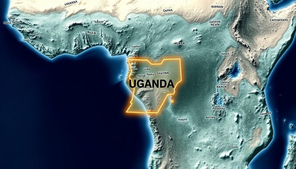 Map of Africa: Showing the Location of Uganda (Source Details ...