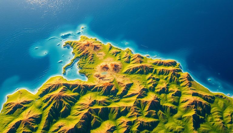 Map of Hispaniola Island: Dominican Republic and Haiti