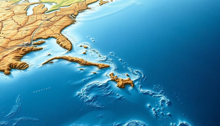 Map of the US East Coast and Western Atlantic Ocean