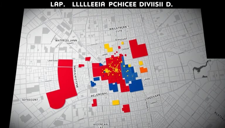 Map of LAPD Hollenbeck Policing Division: Gang Territories Highlighted
