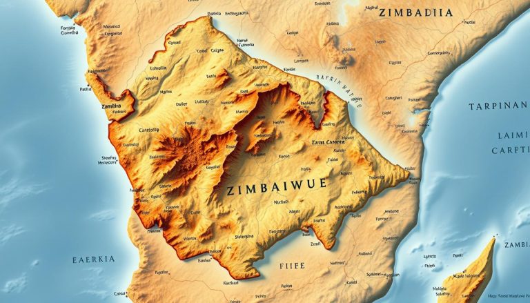 Map of Zimbabwe, Zambia, and Malawi (Formerly Rhodesia and Nyasaland ...